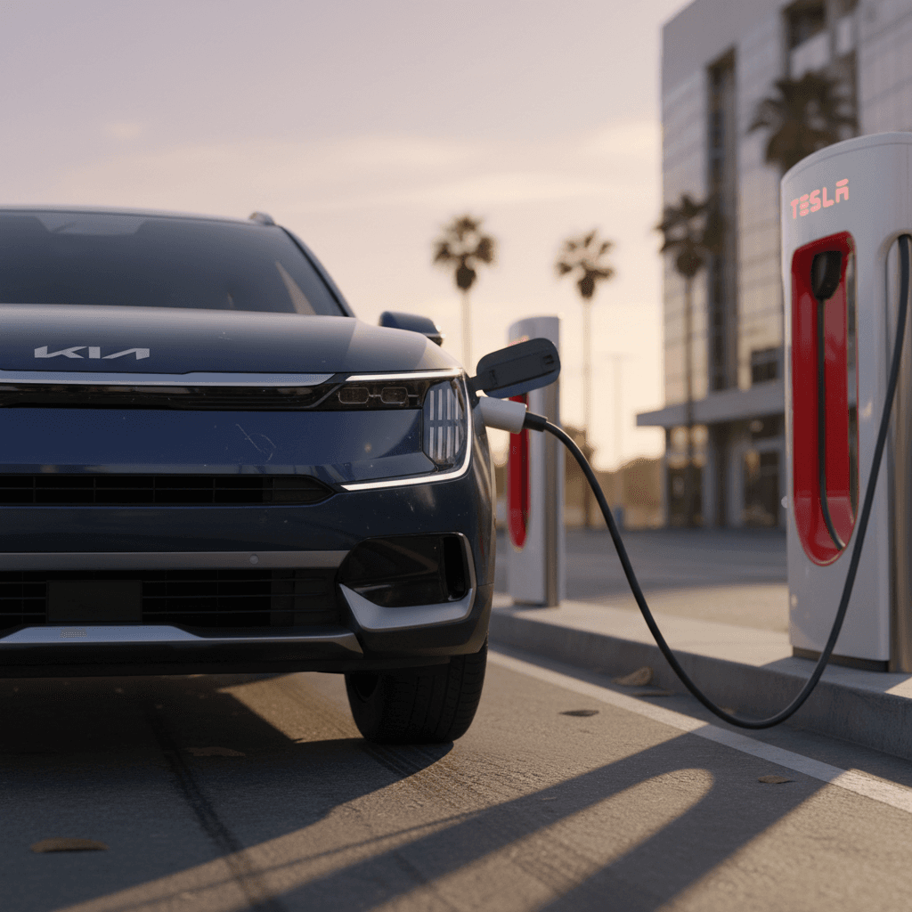 Can Kia EV9 Charge at Tesla Supercharger? Connector Guide | Recharged